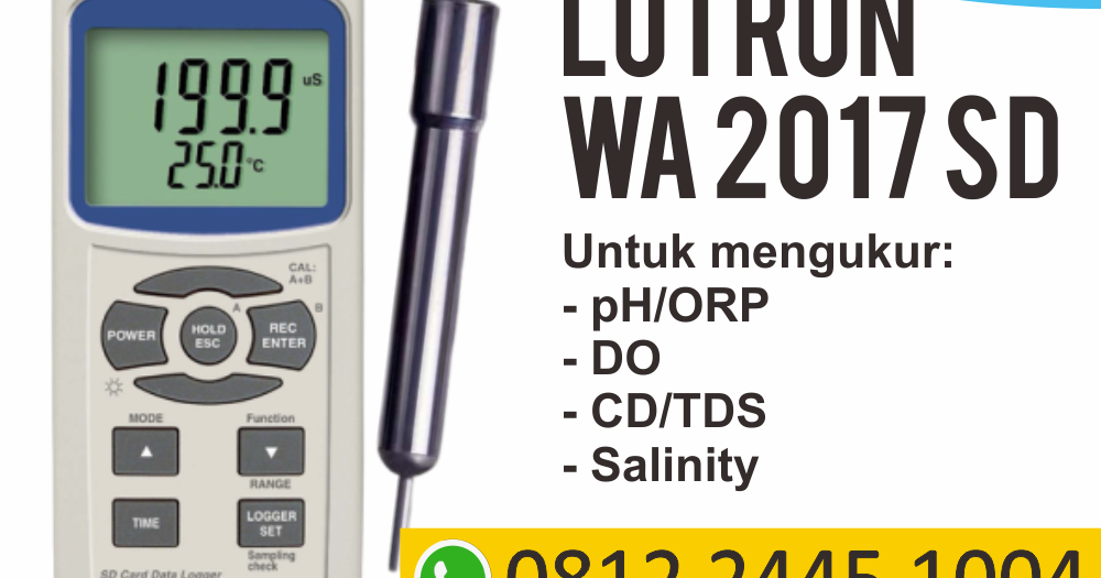 Jual Alat Ukur Kualitas Air | Merek pH Meter Lutron WA-2017SD | pH/ORP ...