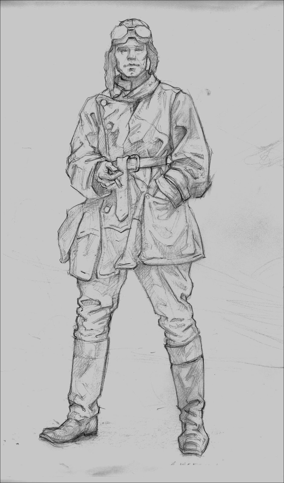 Garret's Drawing A Day Blog: WWI Pilot