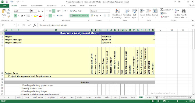 Project Management Template Excel