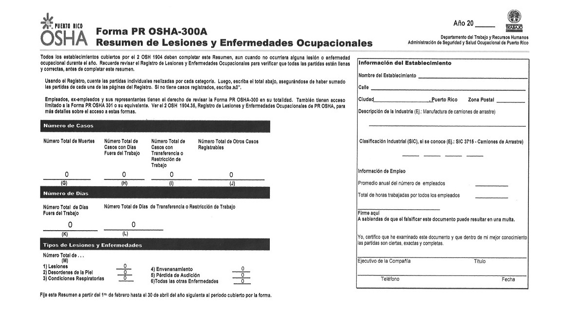 Registro electrónico del Formulario de Resumen de Lesiones y ...