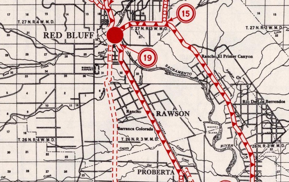 Former US Route 99 West from West Sacramento to Red Bluff