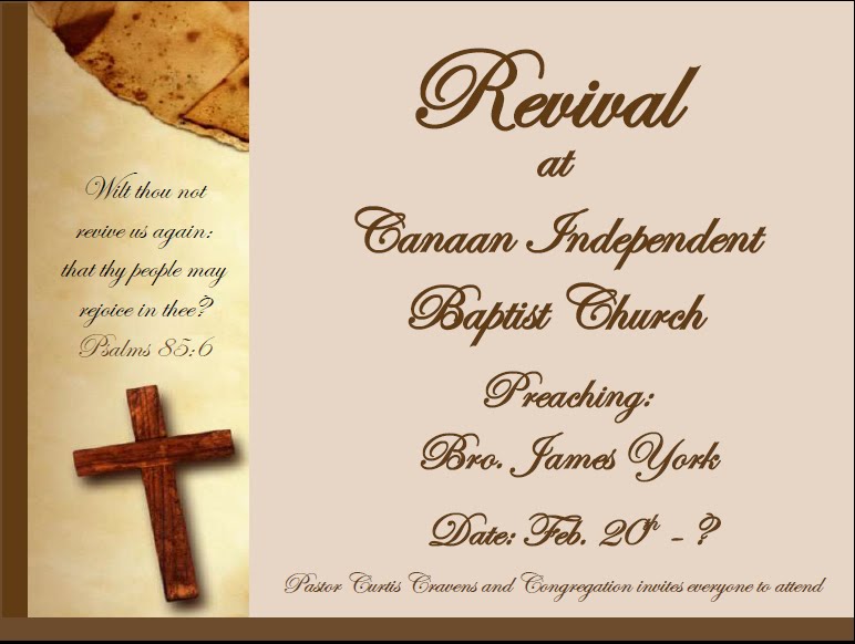 Canaan Independent Baptist Church: Revival