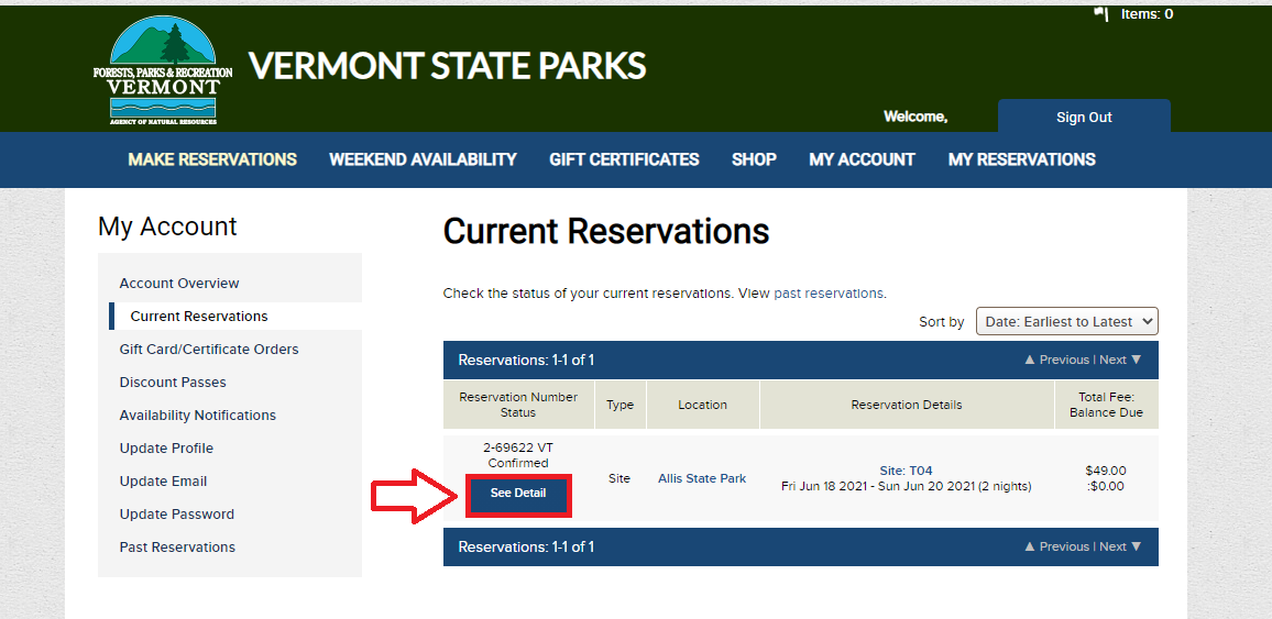 Reservation FAQs: How can I add to/change an existing reservation online?