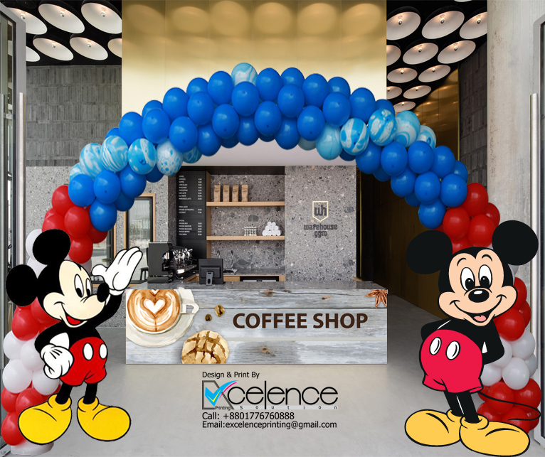 Mickey Mouse Cut out with balloon gate Decorate BY excelence Printing ...