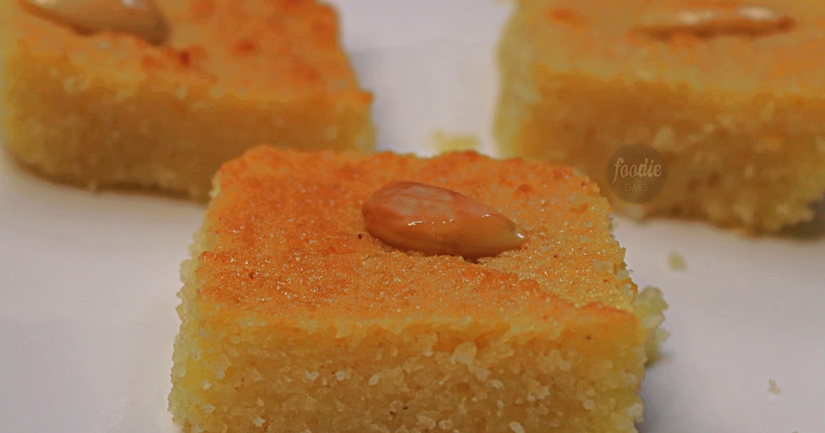 Basbousa Recipe | Middle Eastern Sweet semolina Cake