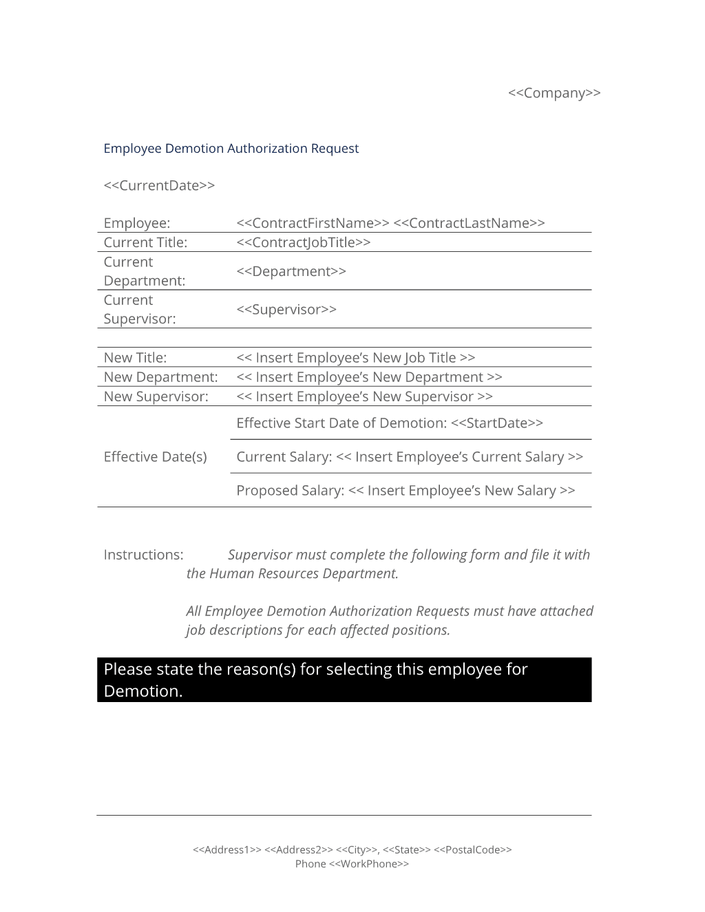 Demotion Letter Template ~ Resume Letter