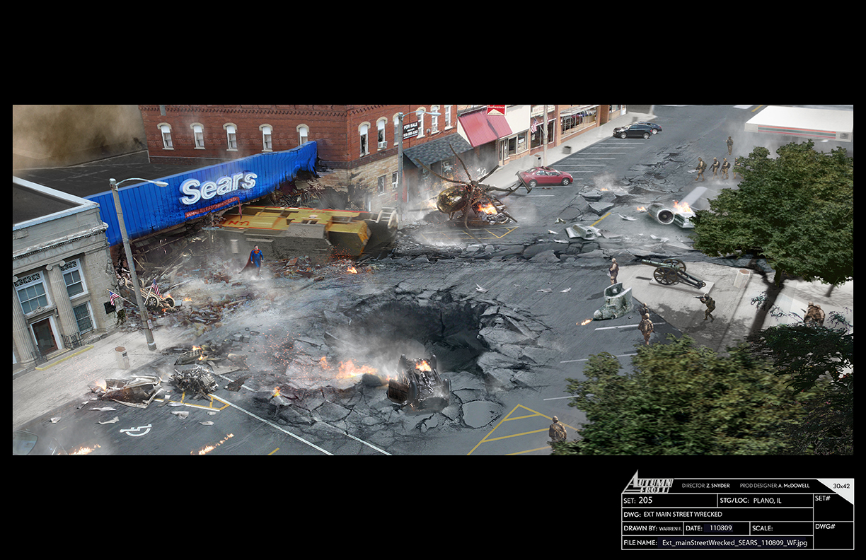 MAN OF STEEL Codex Key and Smallville Destruction Concept Art by Warren ...