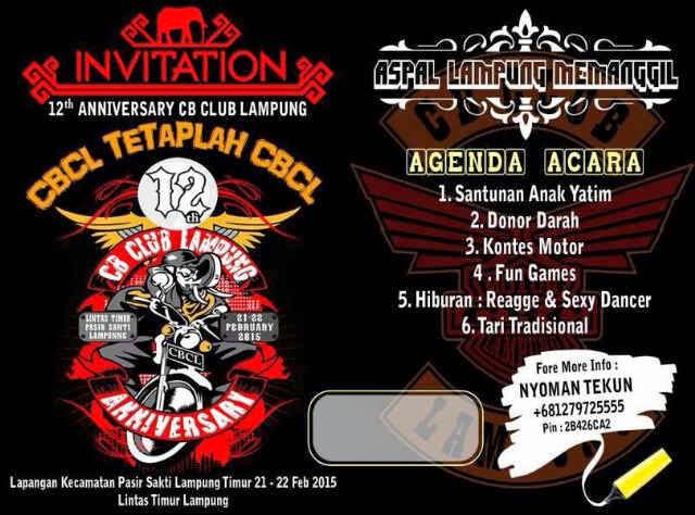 Acara 12thn Anniversary CB Club Lampung ~ CB Djakarta