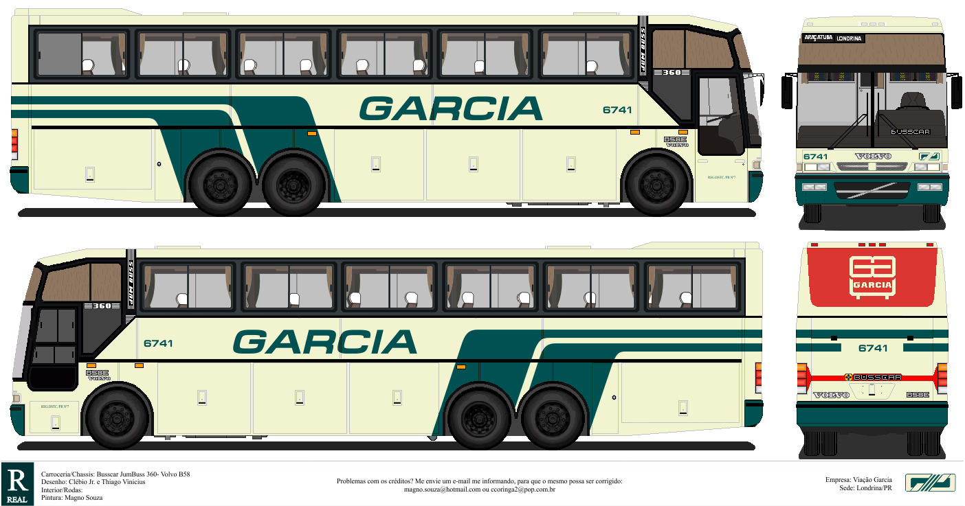 Ônibus em desenho: Garcia- Busscar JumBuss 360- Volvo B56