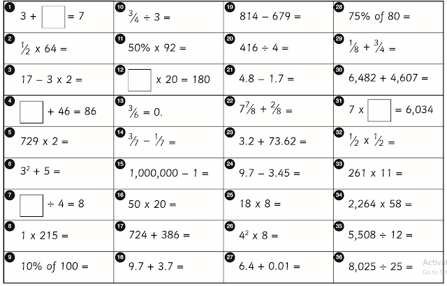 Year 6: maths arithmetic 18.5