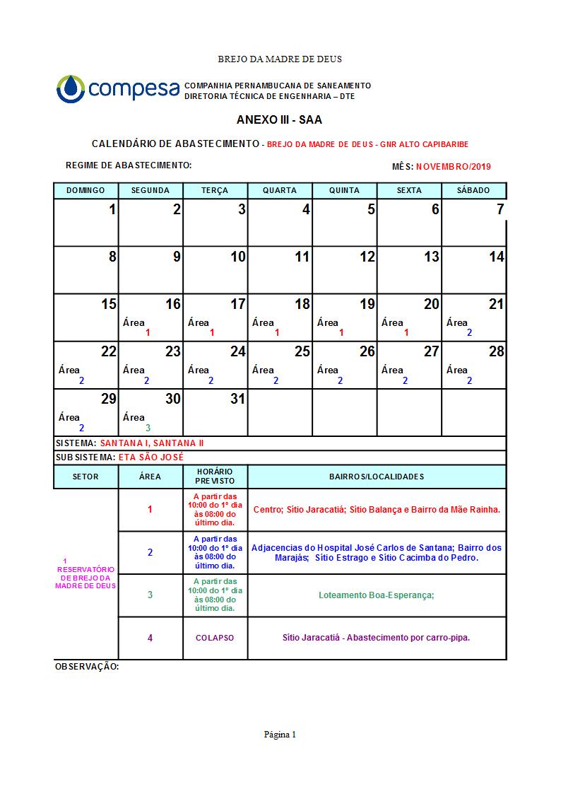 Blog Divulga Brejo - Notícias : Compesa divulga calendário de ... Blog Divulga Brejo - Notícias : Compesa divulga calendário de ...