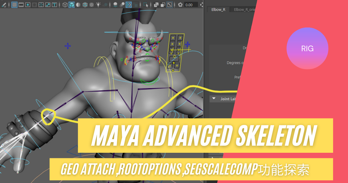 【Maya Advanced Skeleton 各種功能持續探索-2】有關Geo Attach、RootOption、segScaleComp