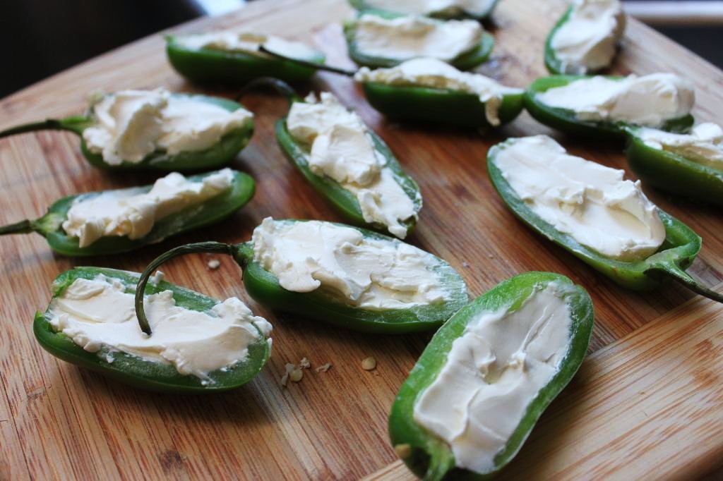 the gd kitchen: bacon wrapped cream cheese stuffed goose jalapeno poppers