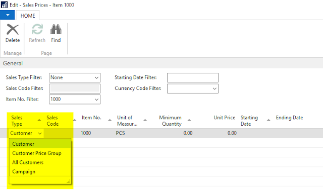 Ms Dynamics 365 Business Central What Is Sales Price And Purchase Price In Navision