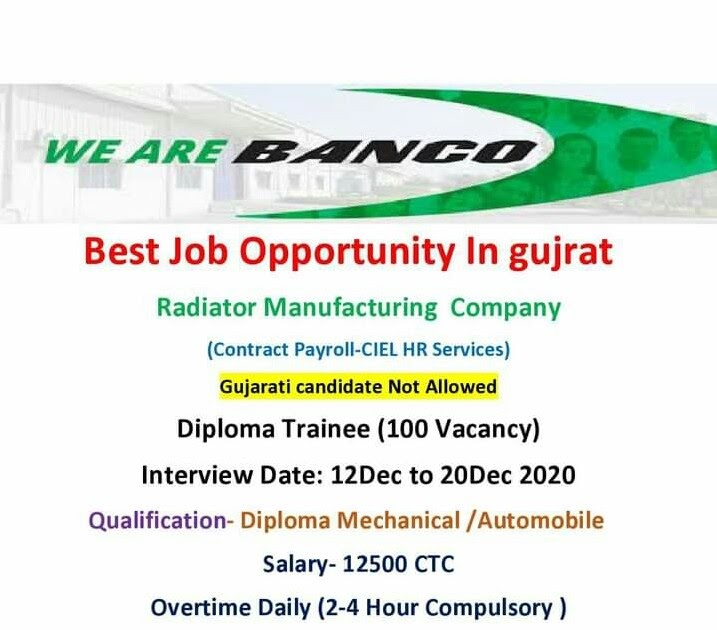 Diploma Job Vacancy in Banco Products (India) Ltd Radiator ...