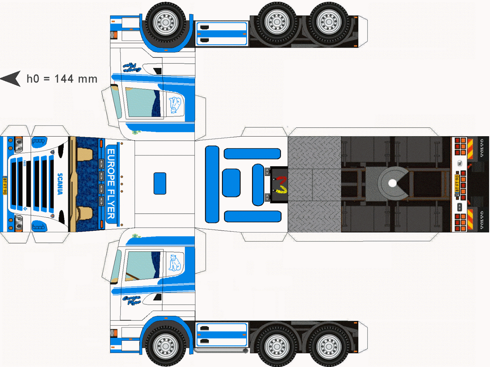 SP. Papel Modelismo: PaperCraft SCANIA Truck - Europe Flyer