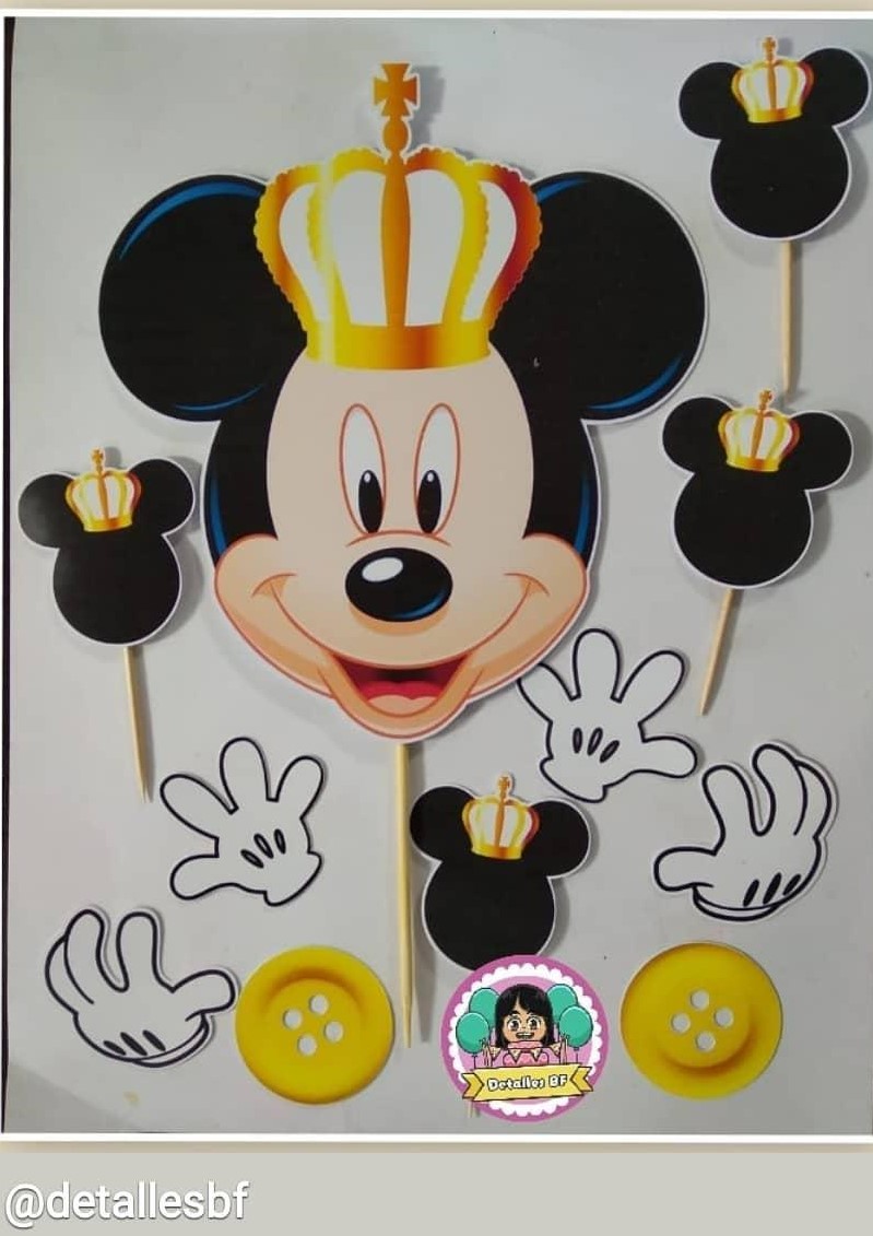 Topper Mickey Mouse Rey - Mis Toppers Tus Toppers