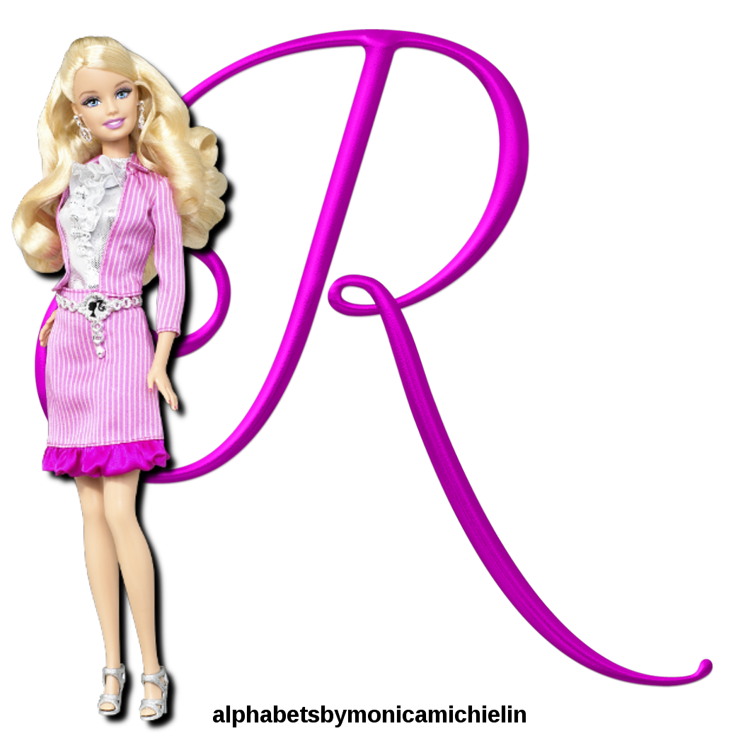 M. Michielin Alphabets: PURPLE BARBIE DOLL ALPHABET PNG, #barbie