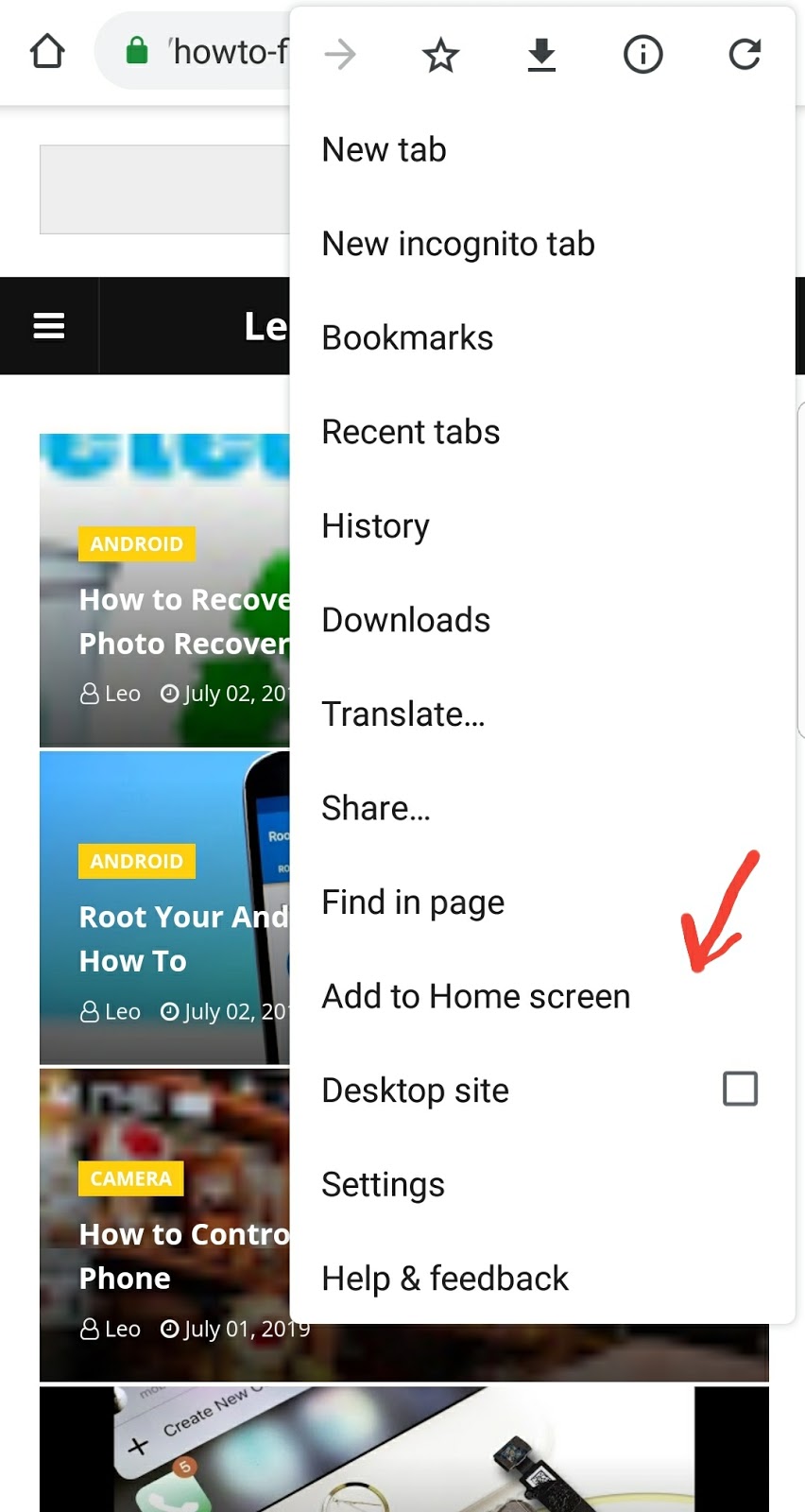 Creating website shortcut in Android