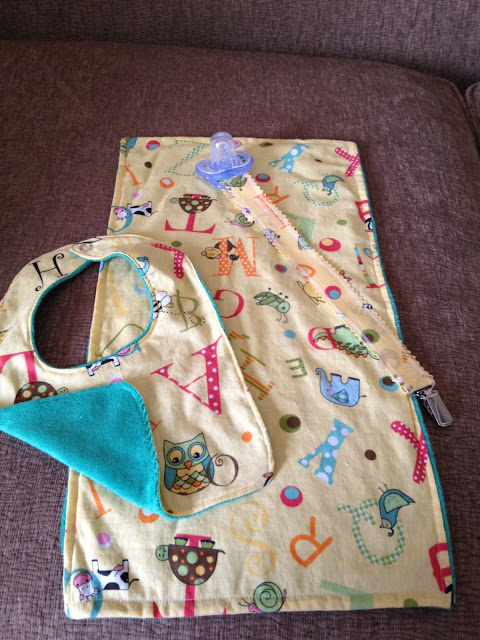 Hattie Crafts: DIY Matching Burp Cloth, Bib & Pacifier Holder