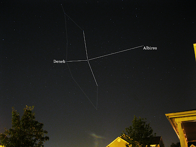 Cygnus constellation with Deneb and Albireo labeled [Stellar Neophyte ...