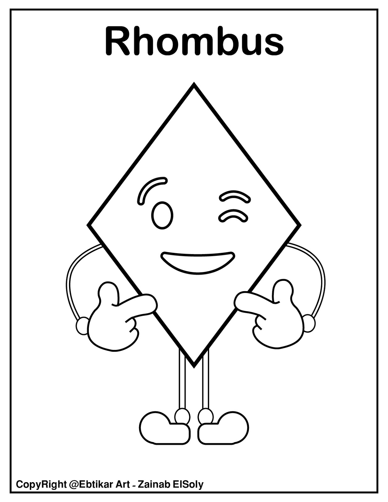 Set of Emoji Basic Shapes for kids Coloring Pages