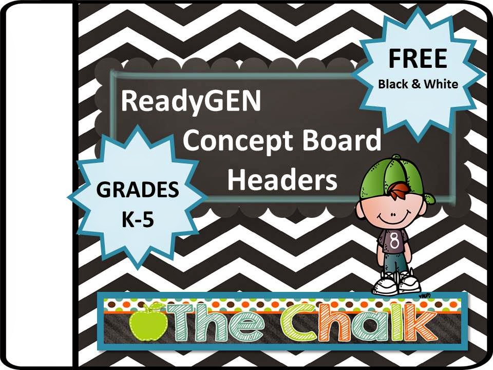 The Chalk: ReadyGEN Black and White Concept Board Headers K-5