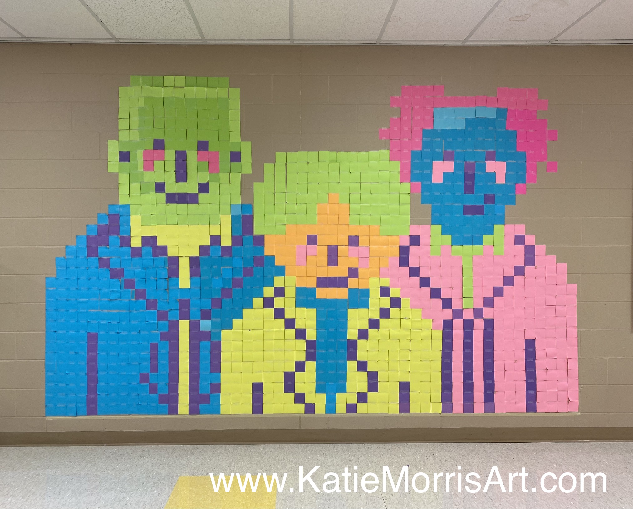 Katie Morris Art: Post It Mural- 3 Stooges