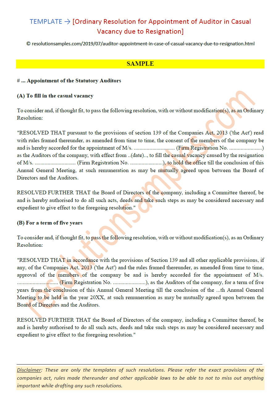 Resolution Auditor Appointment In Casual Vacancy resignation resolution-auditor-appointment-in-casual-vacancy-resignation