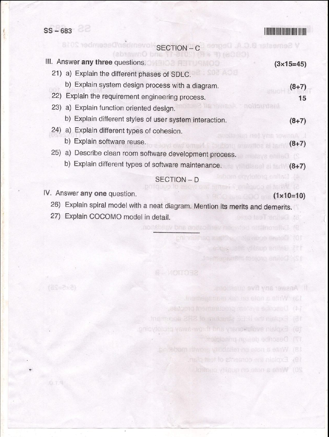 Bangalore University B.c.a. Computer Science Bca 502 : Software ...
