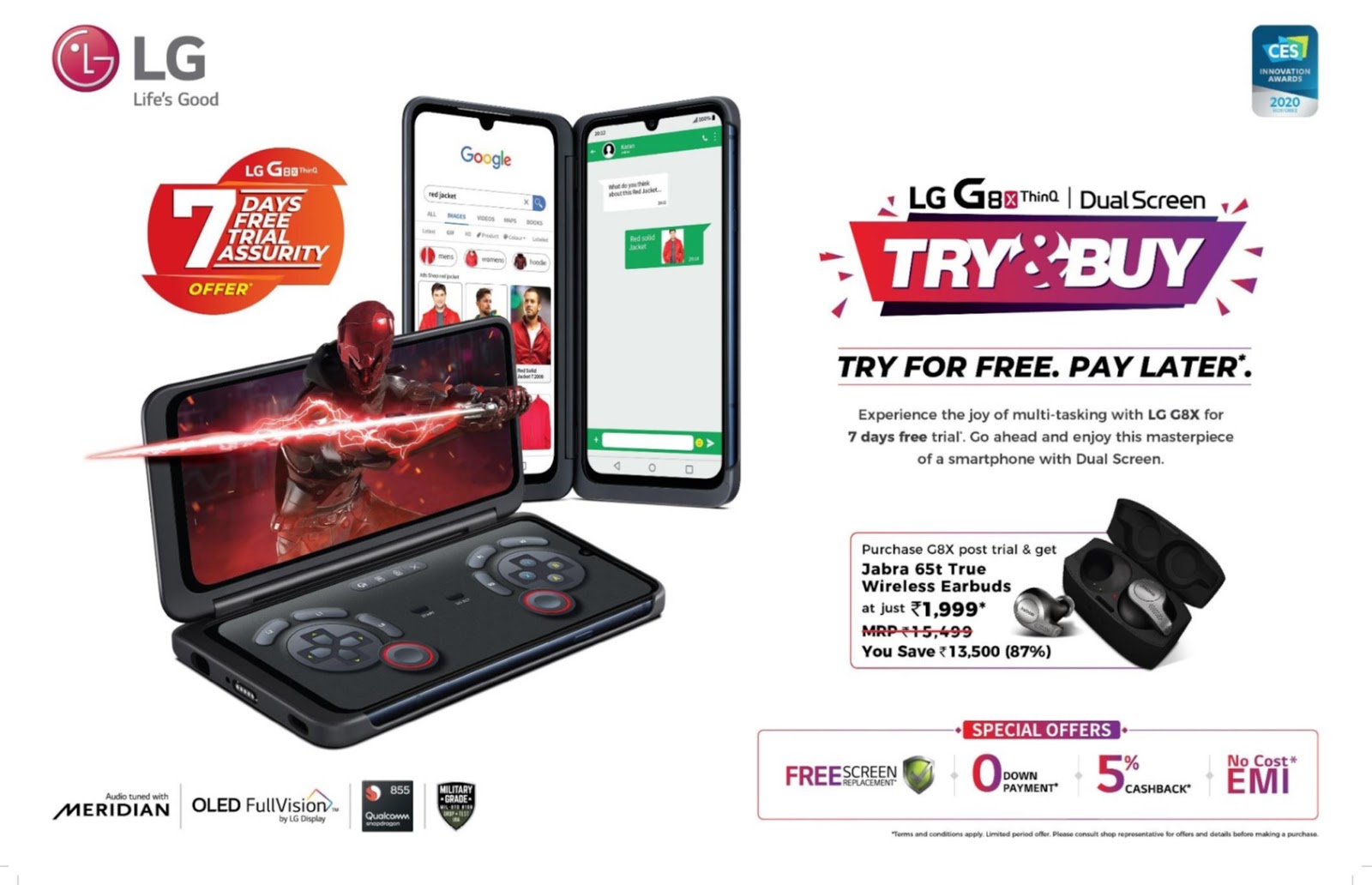LG OFFERING THE TRY AND BUY OFFER FOR ITS G8X THINQ DUAL SCREEN ...