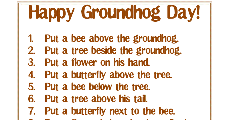 Ms. Lane's SLP Materials: Spatial Directions: Groundhog Day