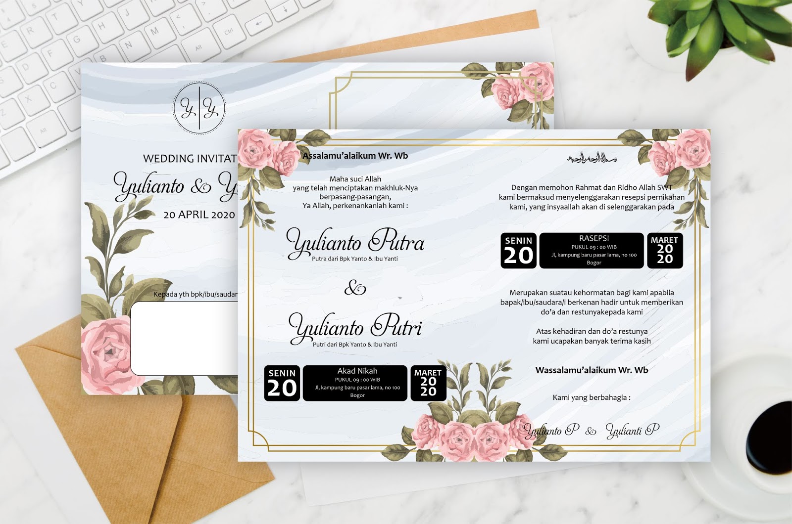 Design Undangan: Undangan simple lipat 2 format cdr by asfdesign