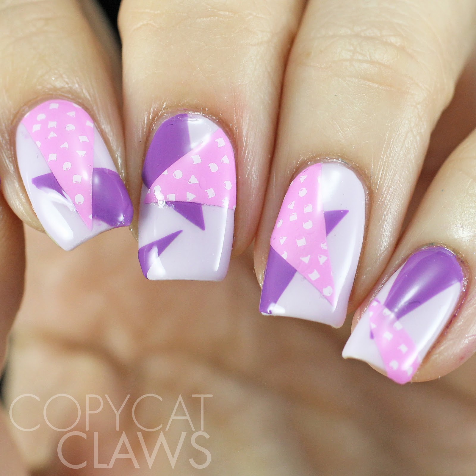 Copycat Claws: The Digit-al Dozen does Geometric: Day 2 80's Decals