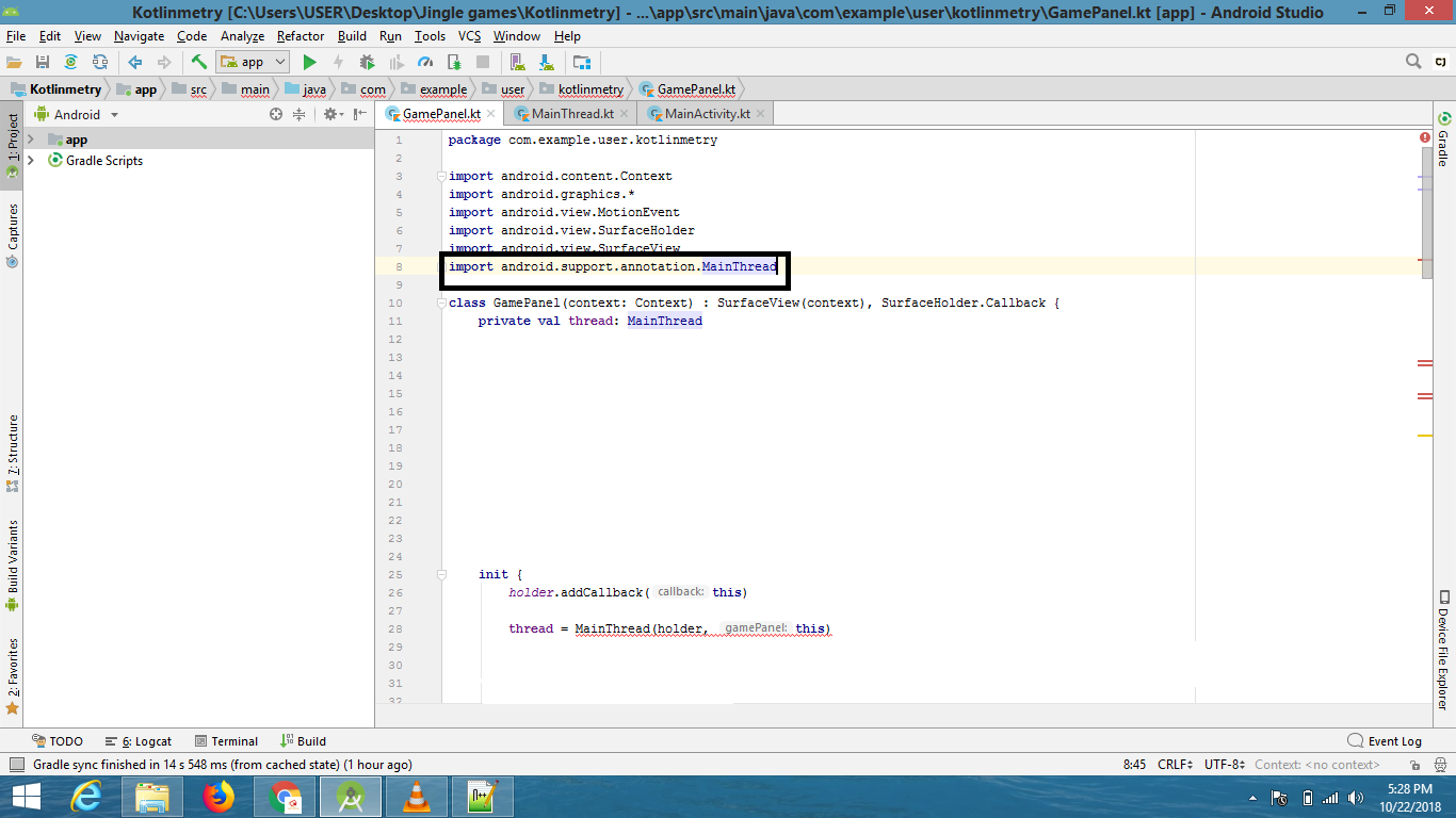 How to make a 2D Game in Android Studio Using Koltin