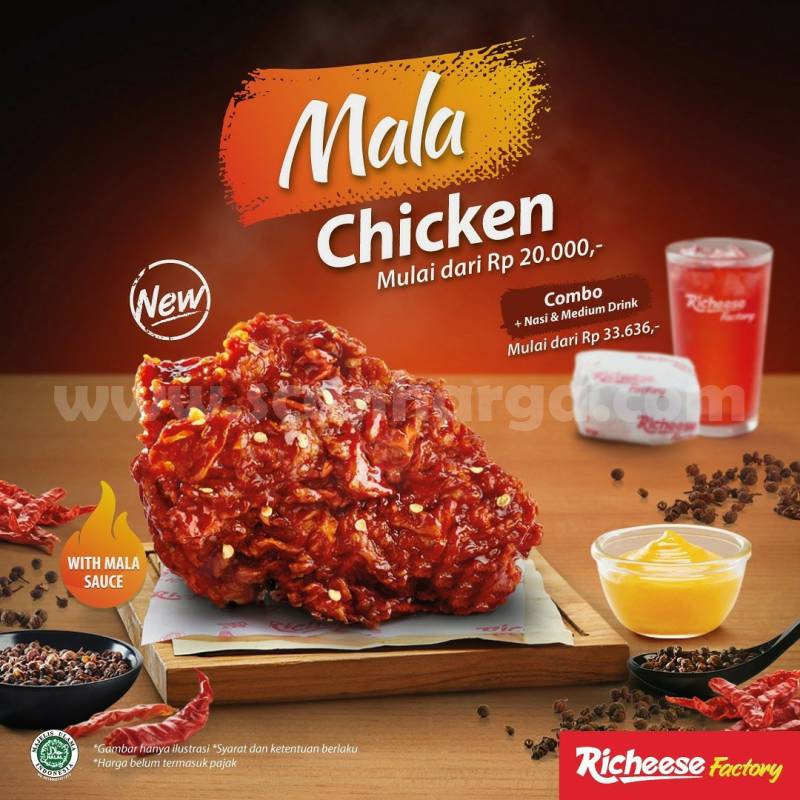 Richeese Factory Mala Chicken Harga mulai Rp. 20.000 - scanharga