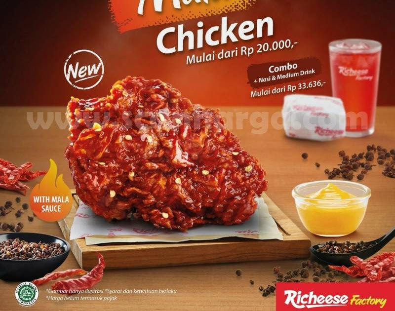Richeese Factory Mala Chicken Harga mulai Rp. 20.000 | scanharga