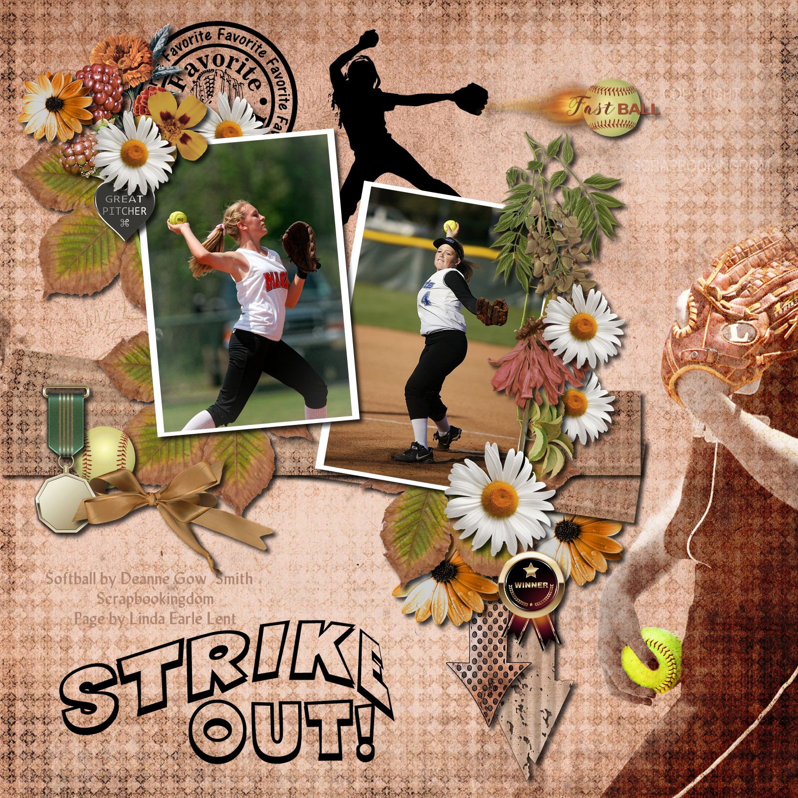 Linda's Scrappin' Lane: New Softball Digital Kit by Scrapbookingdom and ...