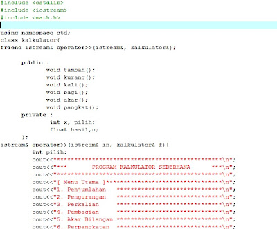 Tutorial : Contoh Program Kalkulator Sederhana (Dasar C++) ~ Belajar Berbagi