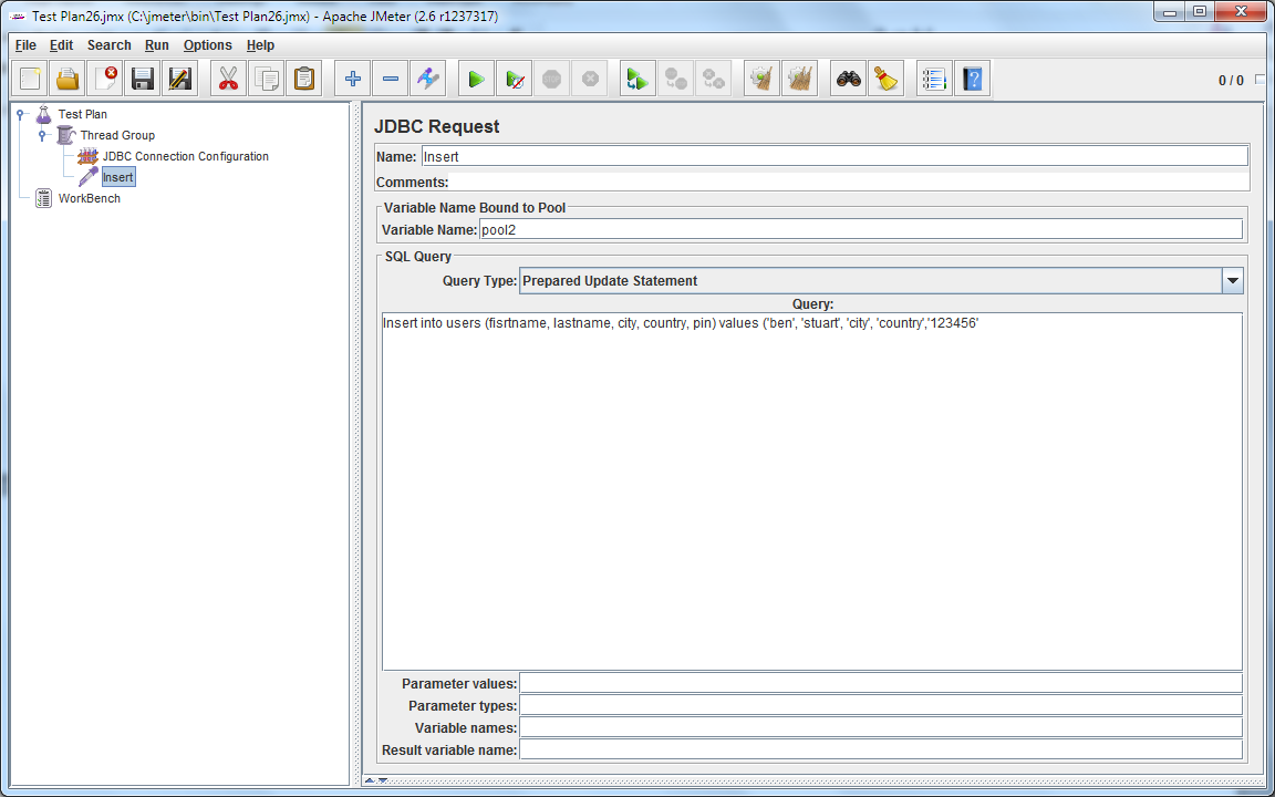 Jdbc Configuration And Parameterization In Jmeter