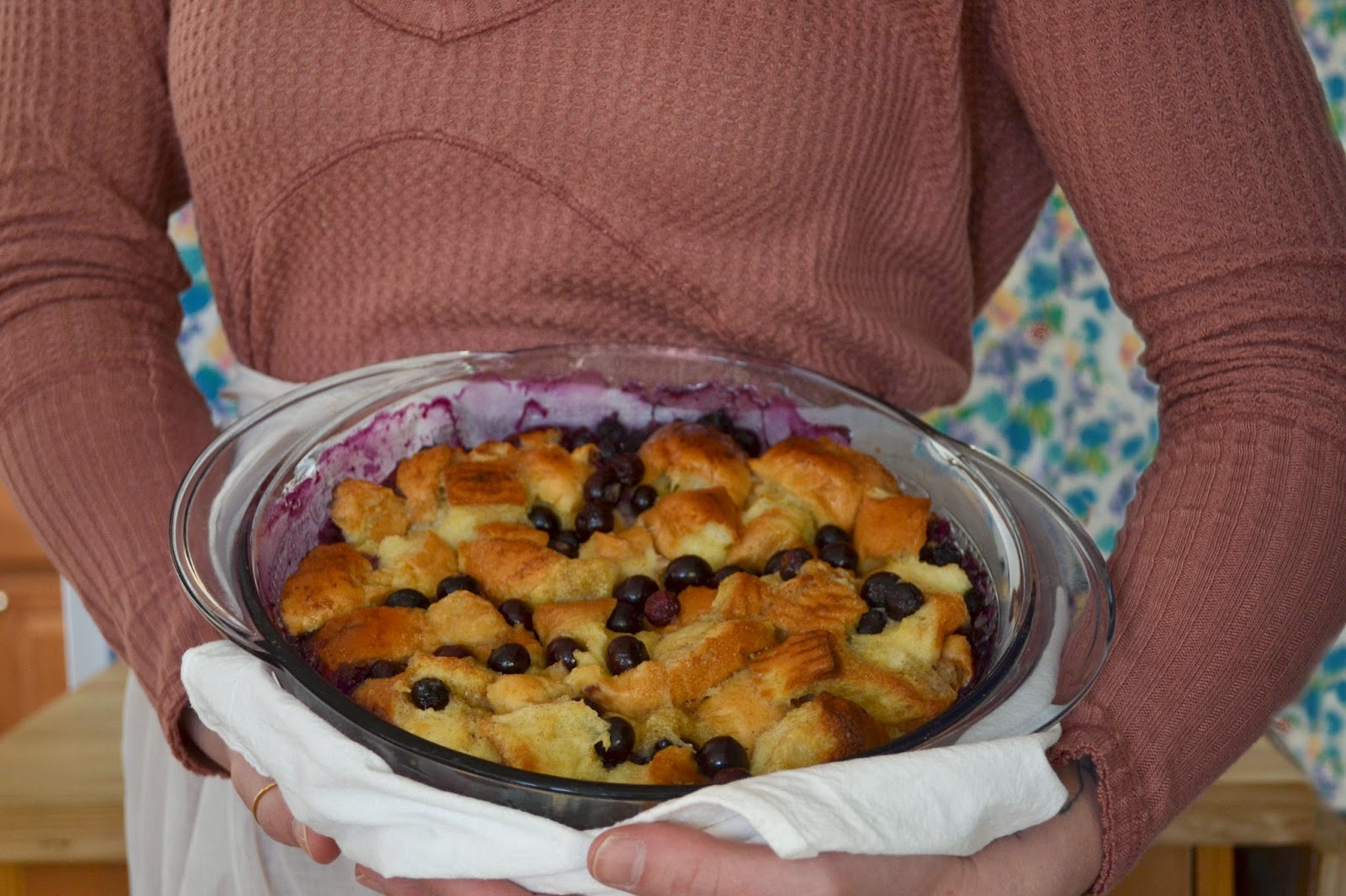 Attic Lace: 3-Step Blueberry Vanilla Bread Pudding