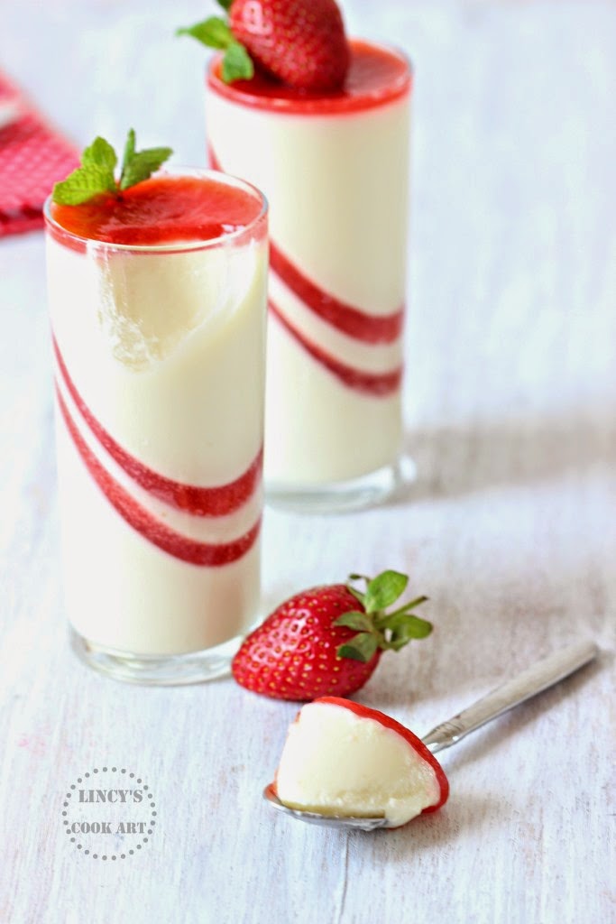 Strawberry Pannacotta ~ Lincy's Cook Art