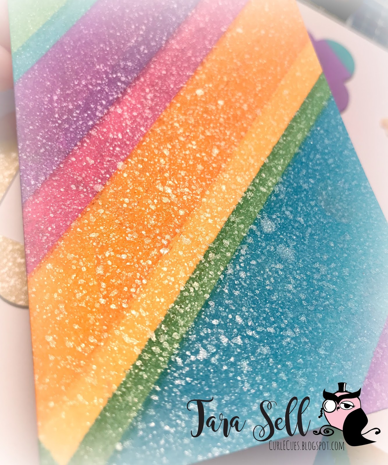 Creating a Rainbow Background with Distress Oxide Inks | Curl E. Cue's
