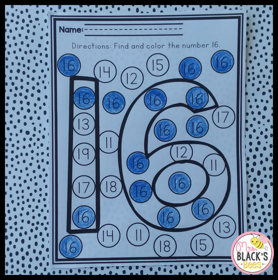 Search and Find Teen Numbers | Mrs. Black's Bees