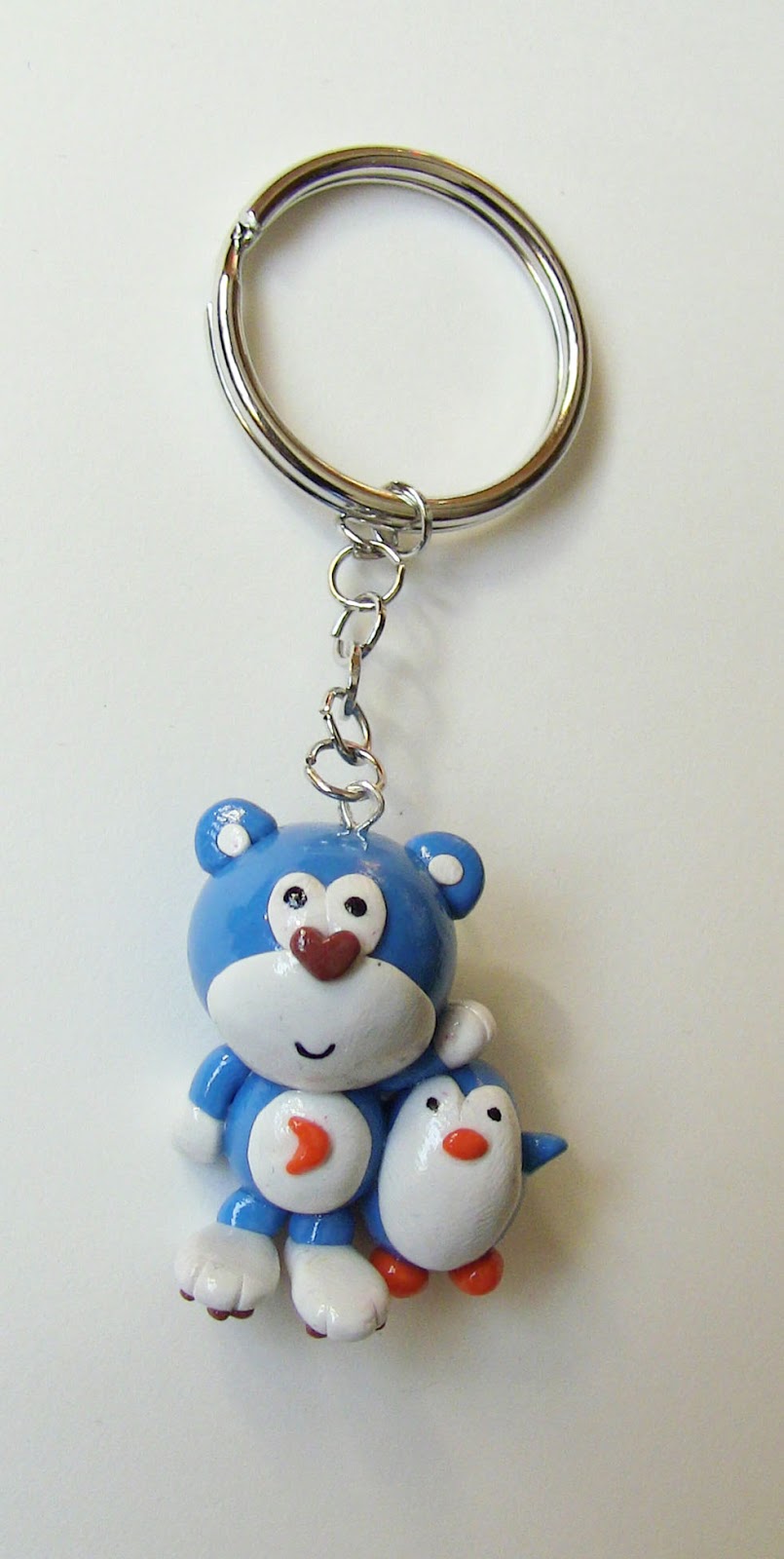 ArtzieRUSH: Blue bear clay charm key chain
