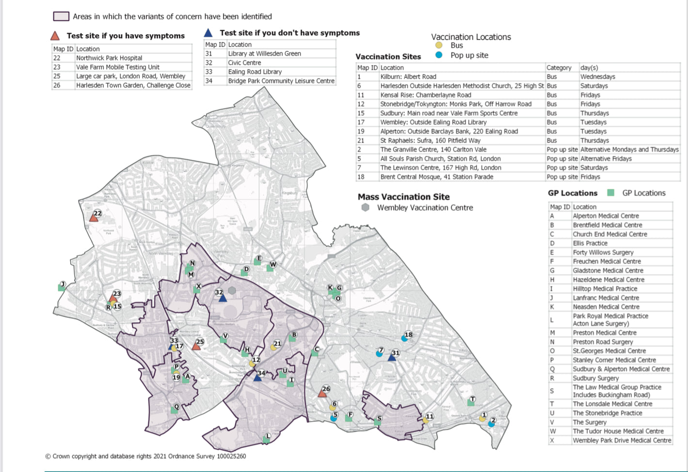 WEMBLEY MATTERS: Map of Covid surge areas in Brent