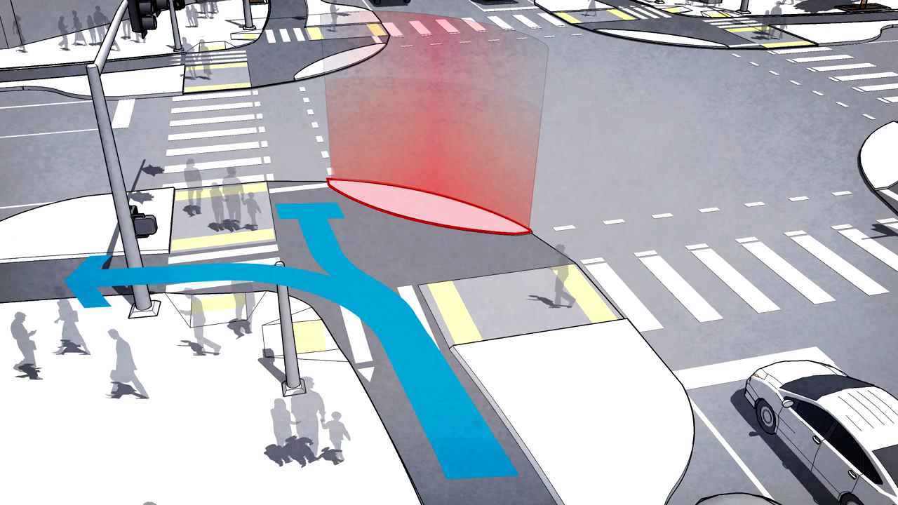 最新かつ長年の実績を誇る交差点設計「Protected Intersection」