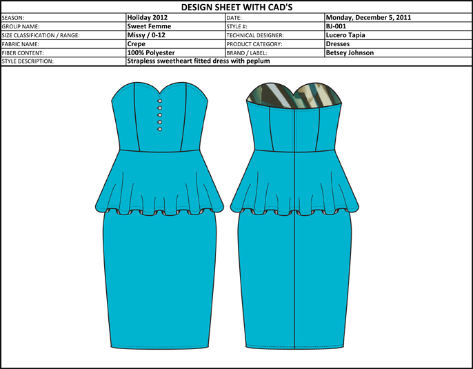 Lucero Tapia's Portfolio: Peplum Dress Tech Pack & Look For Less