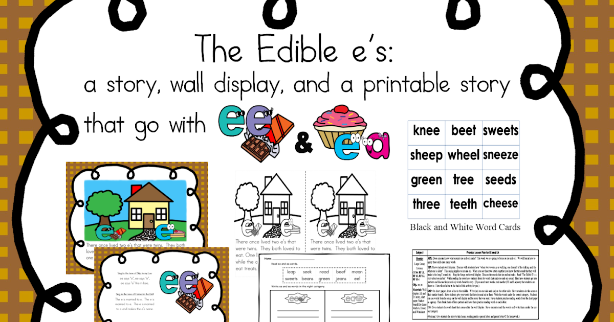 Teachers R US: ee ea story, printable story, and wall signs