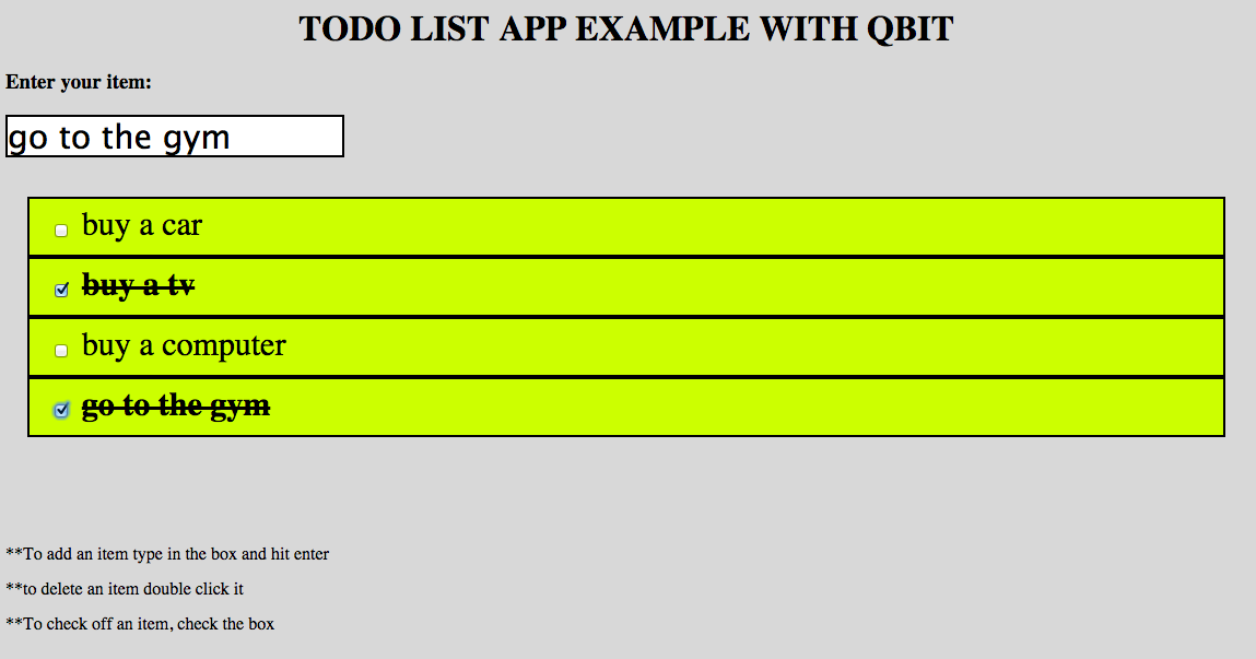 QBit Examples: QBit is not only fast; but it is also very easy to use ...